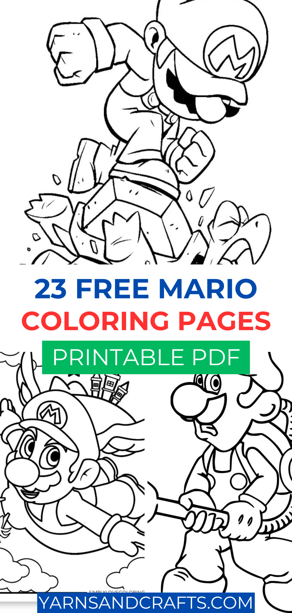 23 Superfun Mario Coloring Pages (Free PDF Printables) | Yarns and Crafts