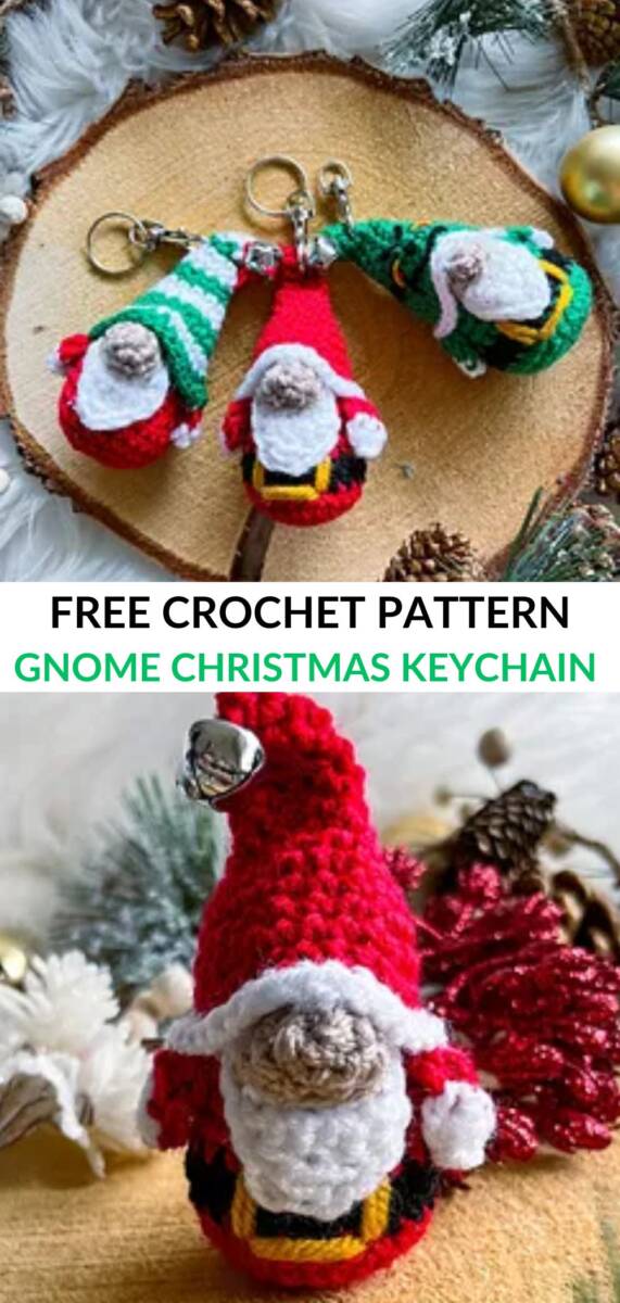 10 Free and Easy Crochet Christmas Keychain Patterns | Yarns and Crafts