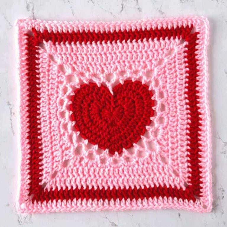 27 Free and Easy Crochet Granny Square Heart Patterns | Yarns and Crafts