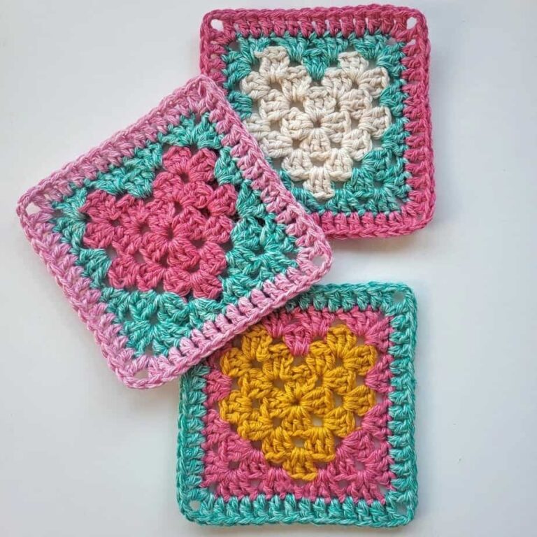 27 Free and Easy Crochet Granny Square Heart Patterns | Yarns and Crafts