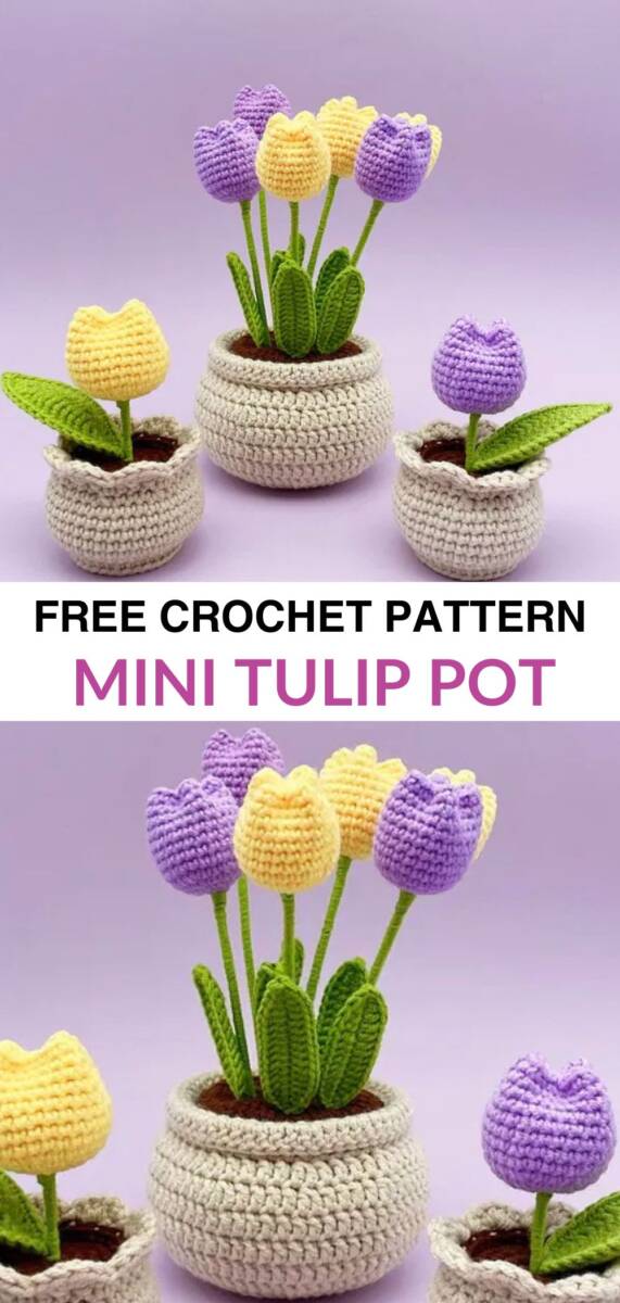 27 Free and Easy Crochet Tulip Flower Patterns | Yarns and Crafts