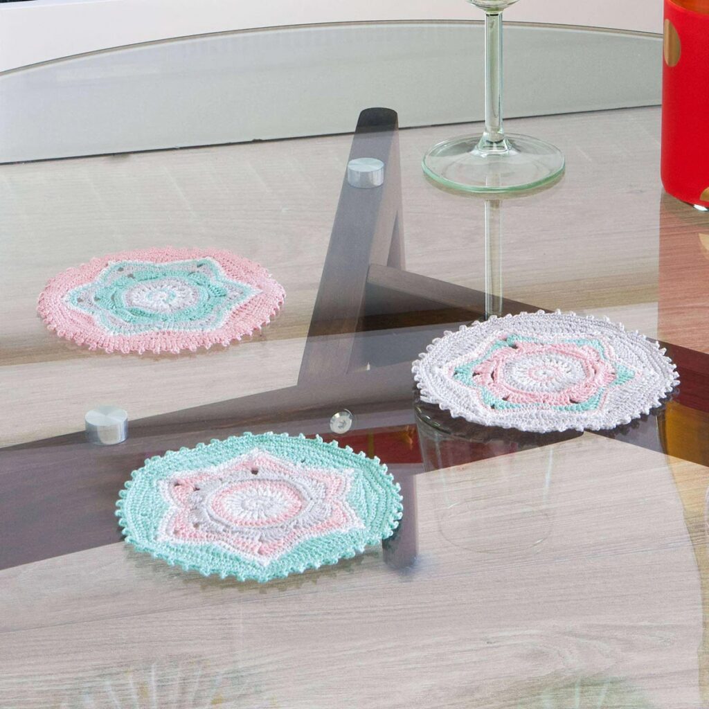 25 Free and Easy Crochet Coaster Patterns | Yarns and Crafts