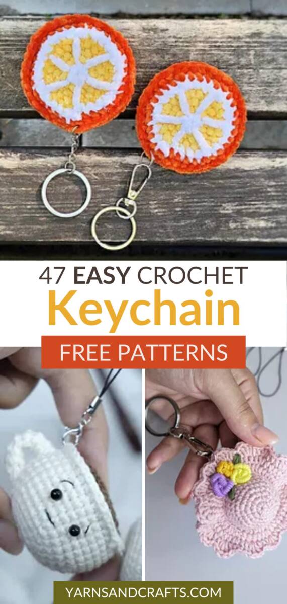 47 Free and Easy Crochet Keychain Patterns | Yarns and Crafts