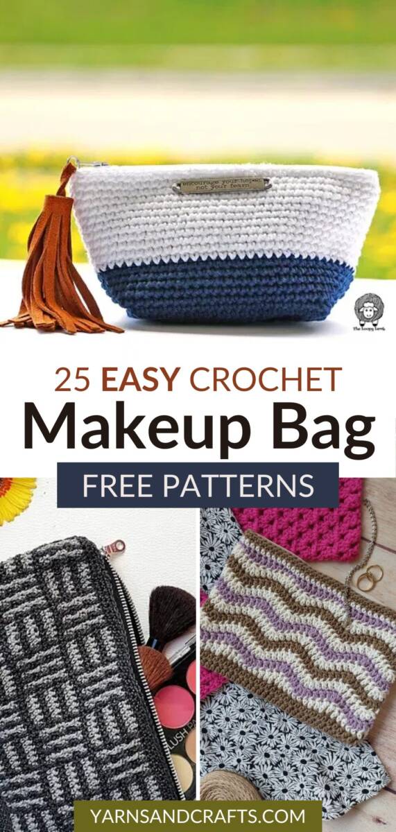25 Free and Easy Crochet Makeup Bag Patterns | Yarns and Crafts