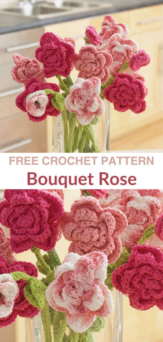 25 Free and Easy Crochet Rose Patterns | Yarns and Crafts