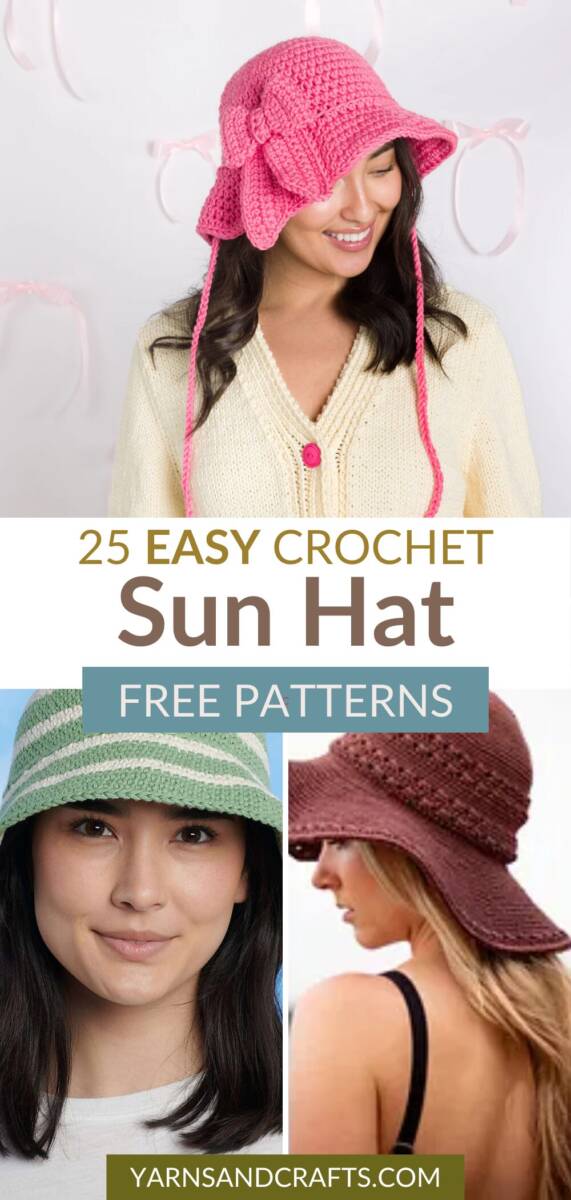 25 Free and Easy Crochet Sun Hat Patterns | Yarns and Crafts