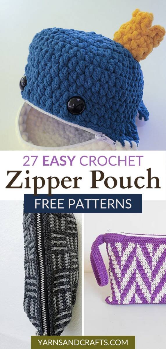 27 Free and Easy Crochet Zipper Pouch Patterns | Yarns and Crafts