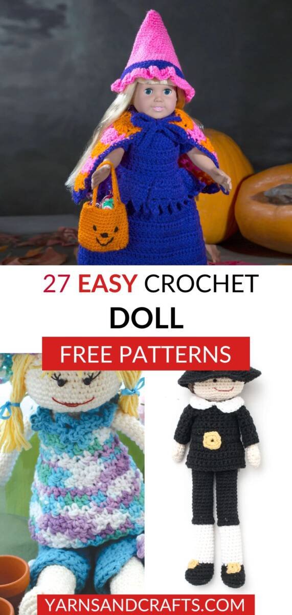 27 Free & Easy Amigurumi Crochet Doll Patterns | Yarns and Crafts